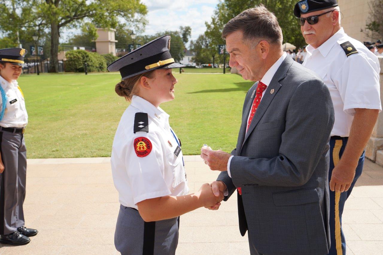GMC Prep presents Usery Ribbon to 8th grade students | Georgia Military ...